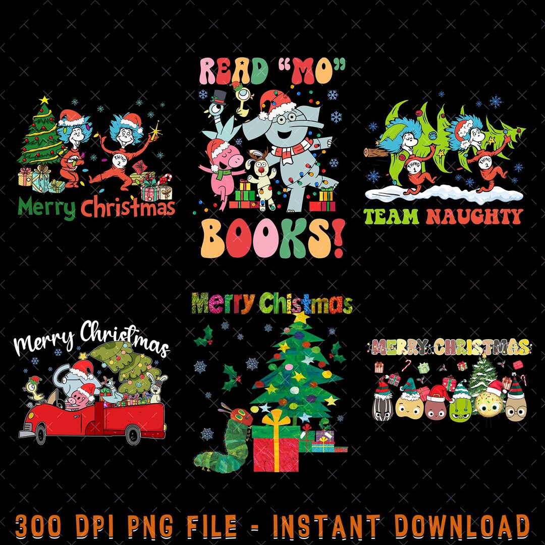 Christmas Children's Book Png Bundle,christmas Elephant and Piggie Png ...