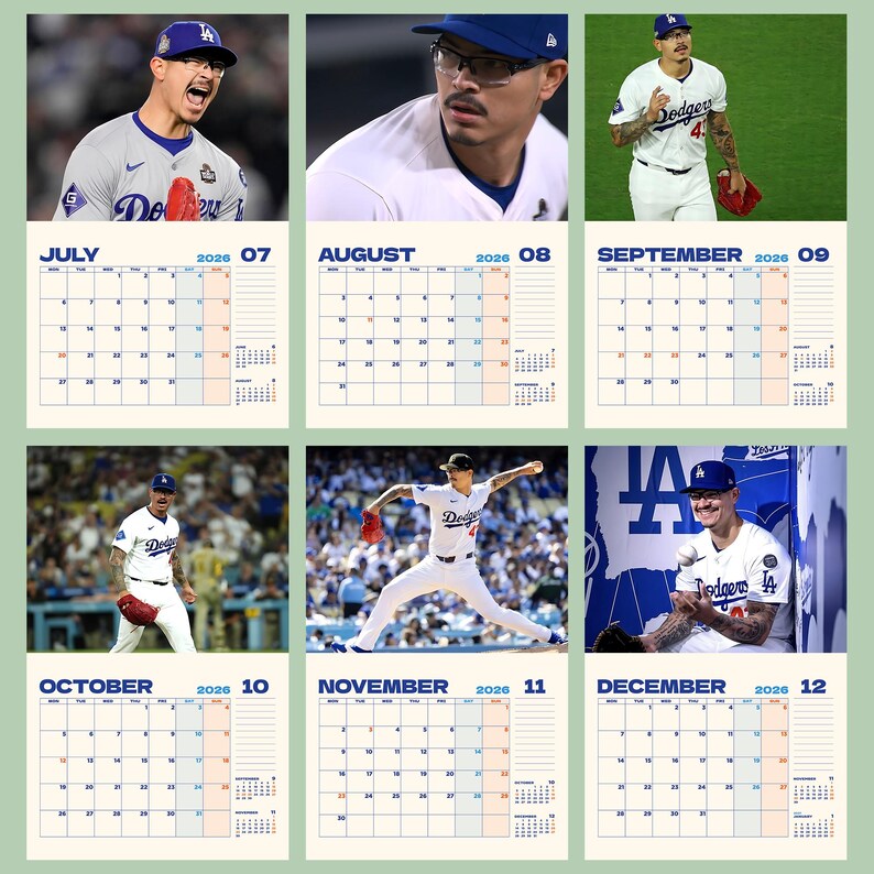 Baseball Pitcher Calendar 2026, Pro Baseball Wall Calendar, Sports ...