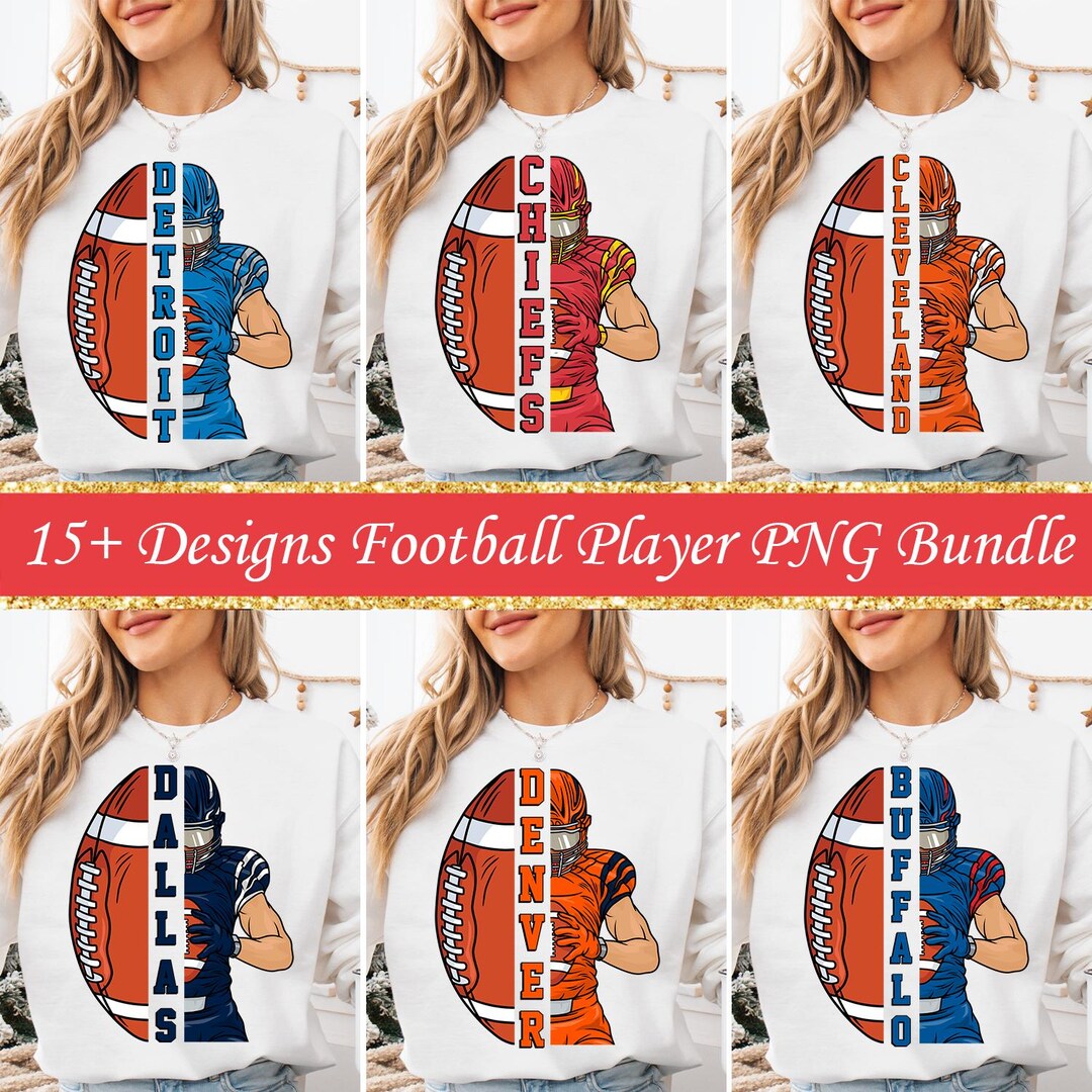 15 Designs Football Player Png Bundle, Custom Football Player Png ...