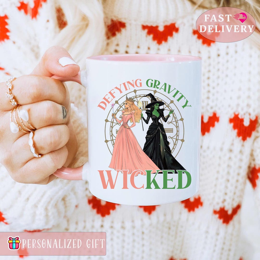 Defying Gravity Wicked Movie Mug, Good Witch and Bad Witch Mug, Changed ...