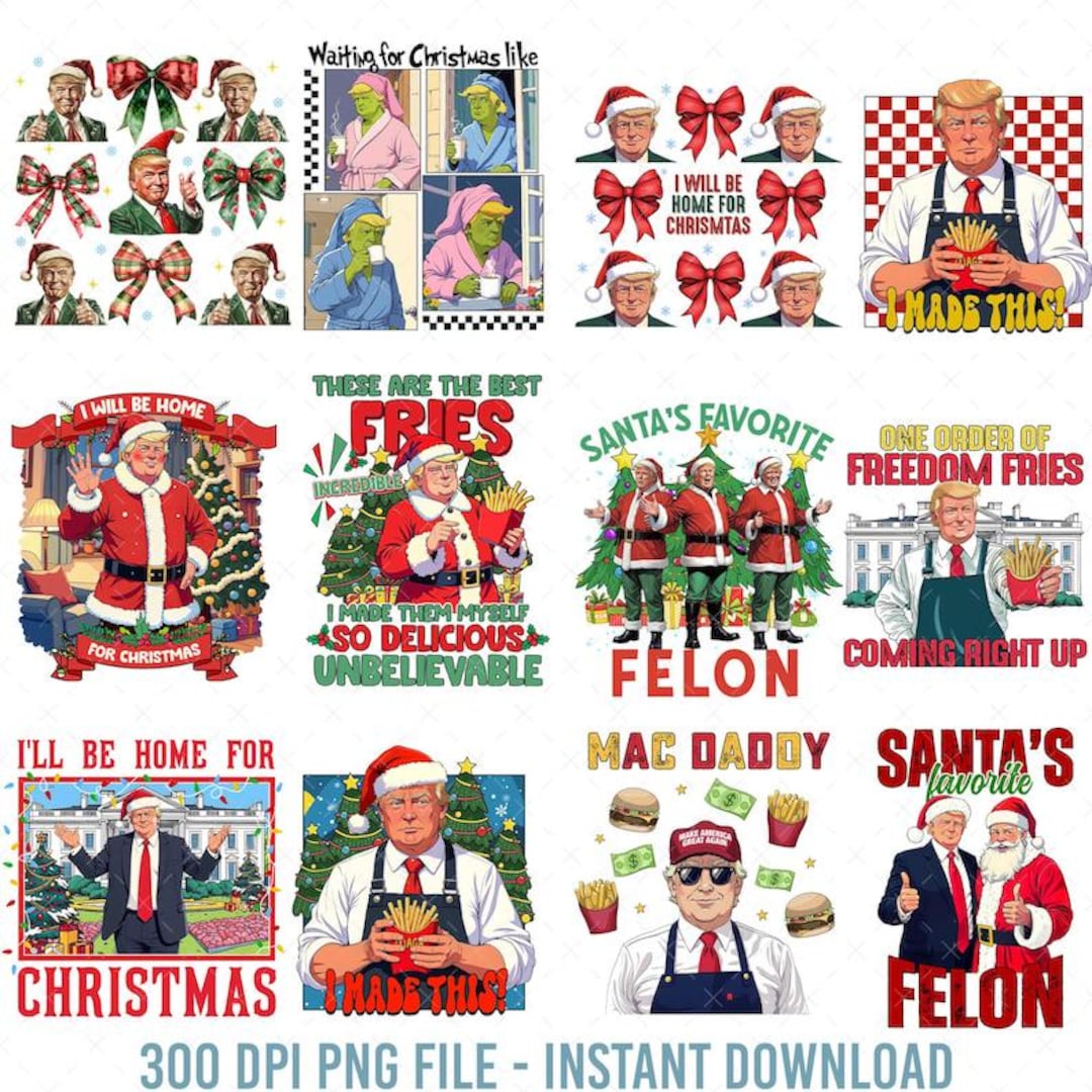 Bundle I'll Be Home for Christmas Trump Png, Trump Christmas Png ...