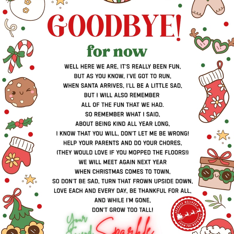 Goodbye Elf Letter 67 - Etsy