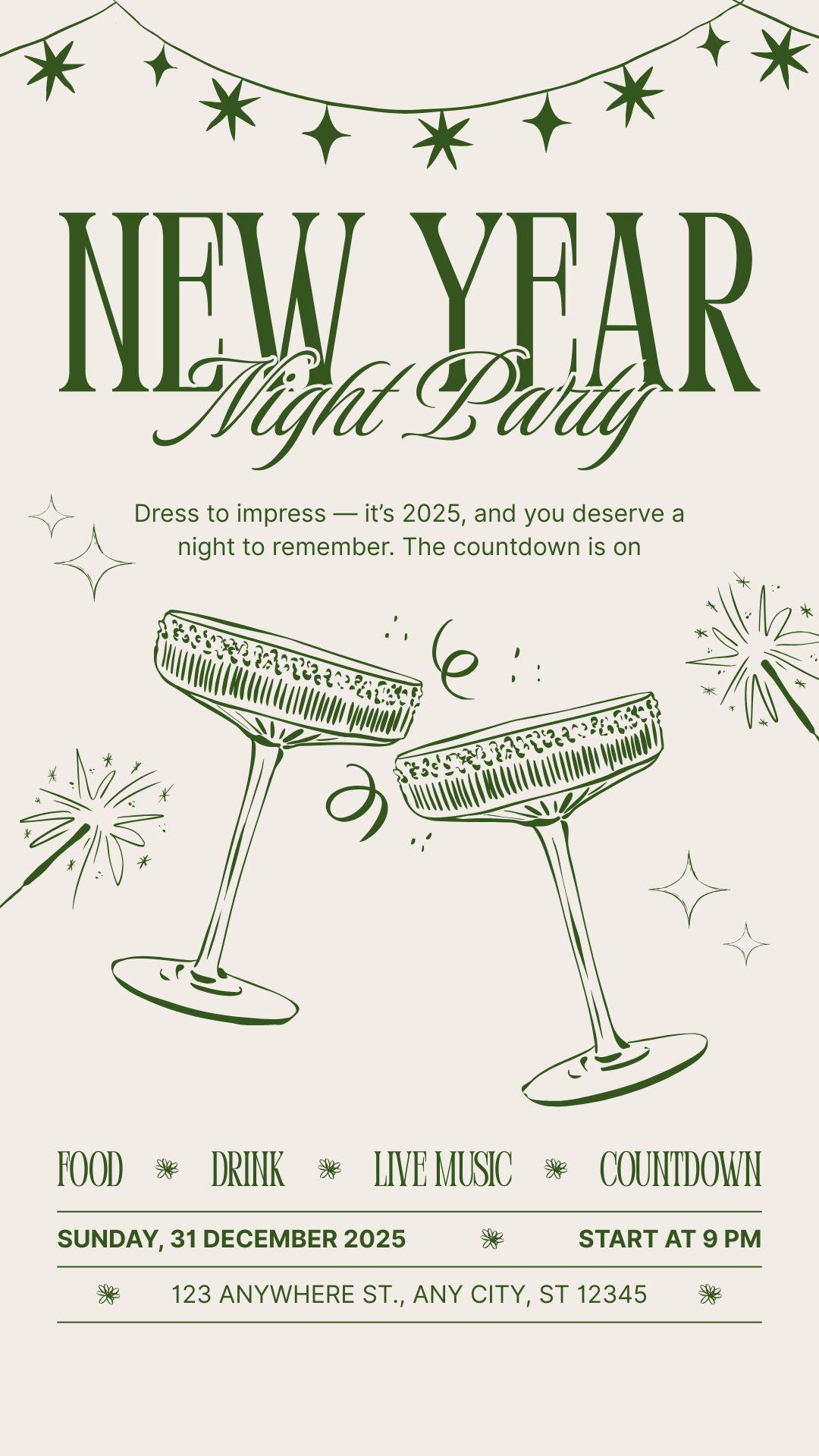 Editable New Year’s Eve Invitation – Canva Template - Etsy