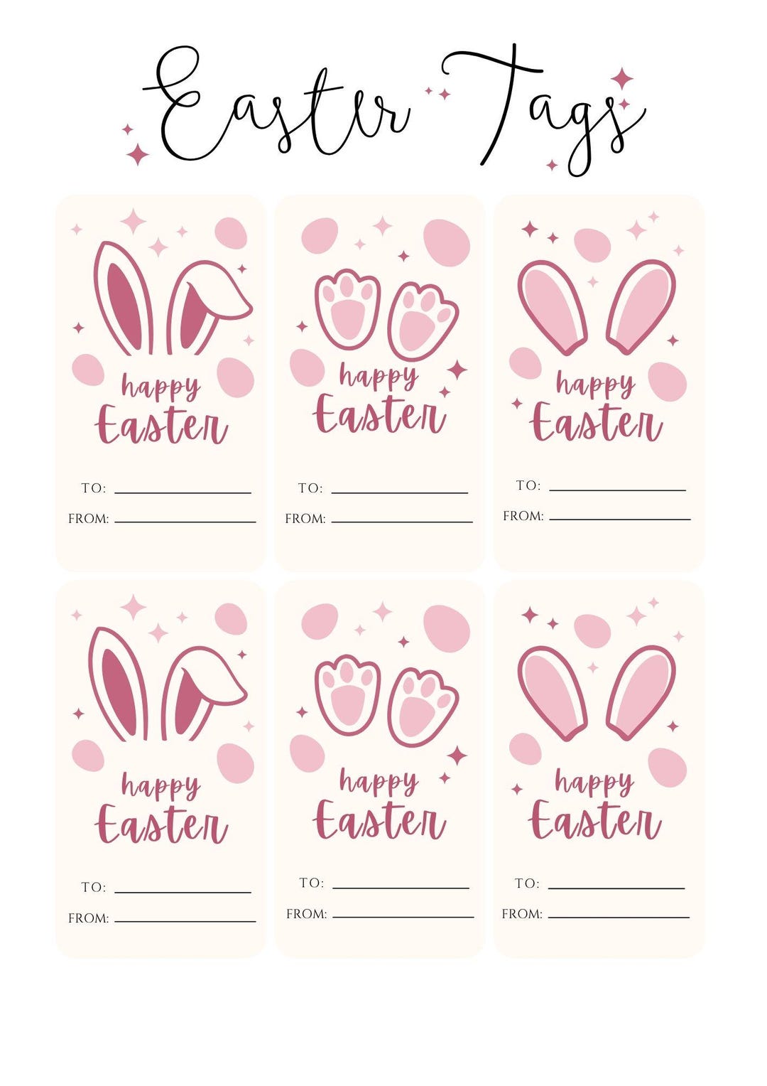 Editable Bunny Easter Gift Tags | Pastel Printable Basket Labels ...