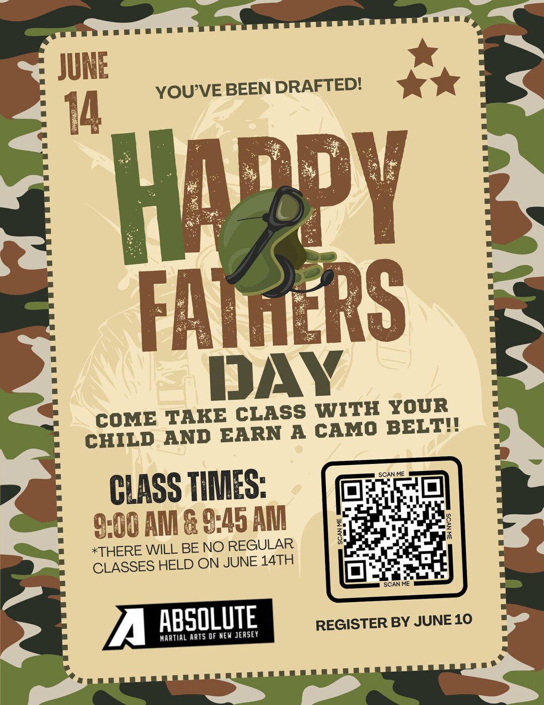Father’s Day Flyer Template | Camo Theme | Editable Canva Printable ...
