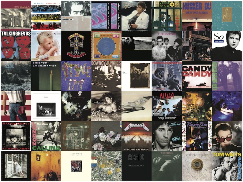 1980s Album Collage Poster '80s Music Album Covers - Etsy