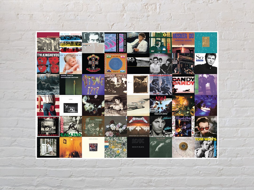 1980s Album Collage Poster '80s Music Album Covers - Etsy