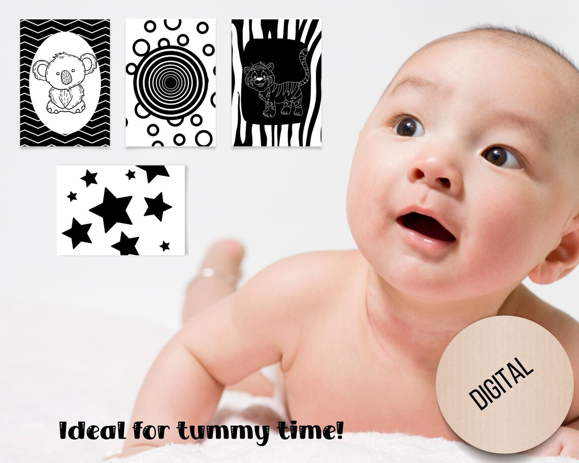 Newborn Baby High Contrast Cards Bundle | Instant Digital Download ...