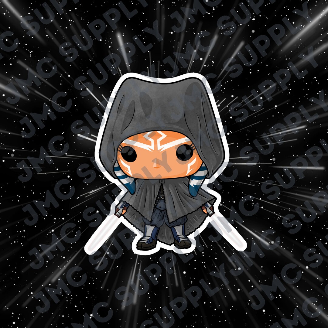 Ahsoka in Cloak Sticker, Star Wars Vinyl Stickers, Waterproof and ...