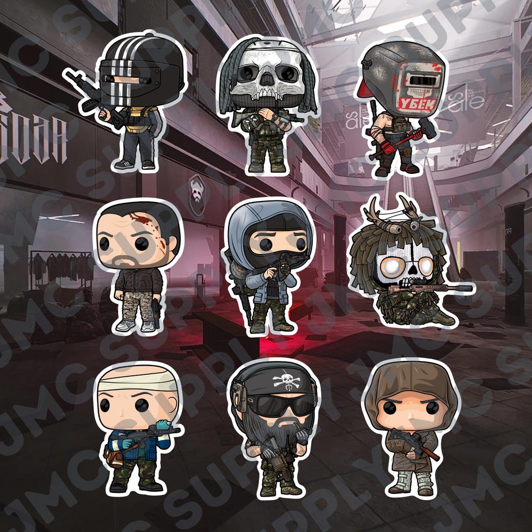 Escape From Tarkov Boss Vinyl Stickers, Water Resistant, Glossy Finish ...