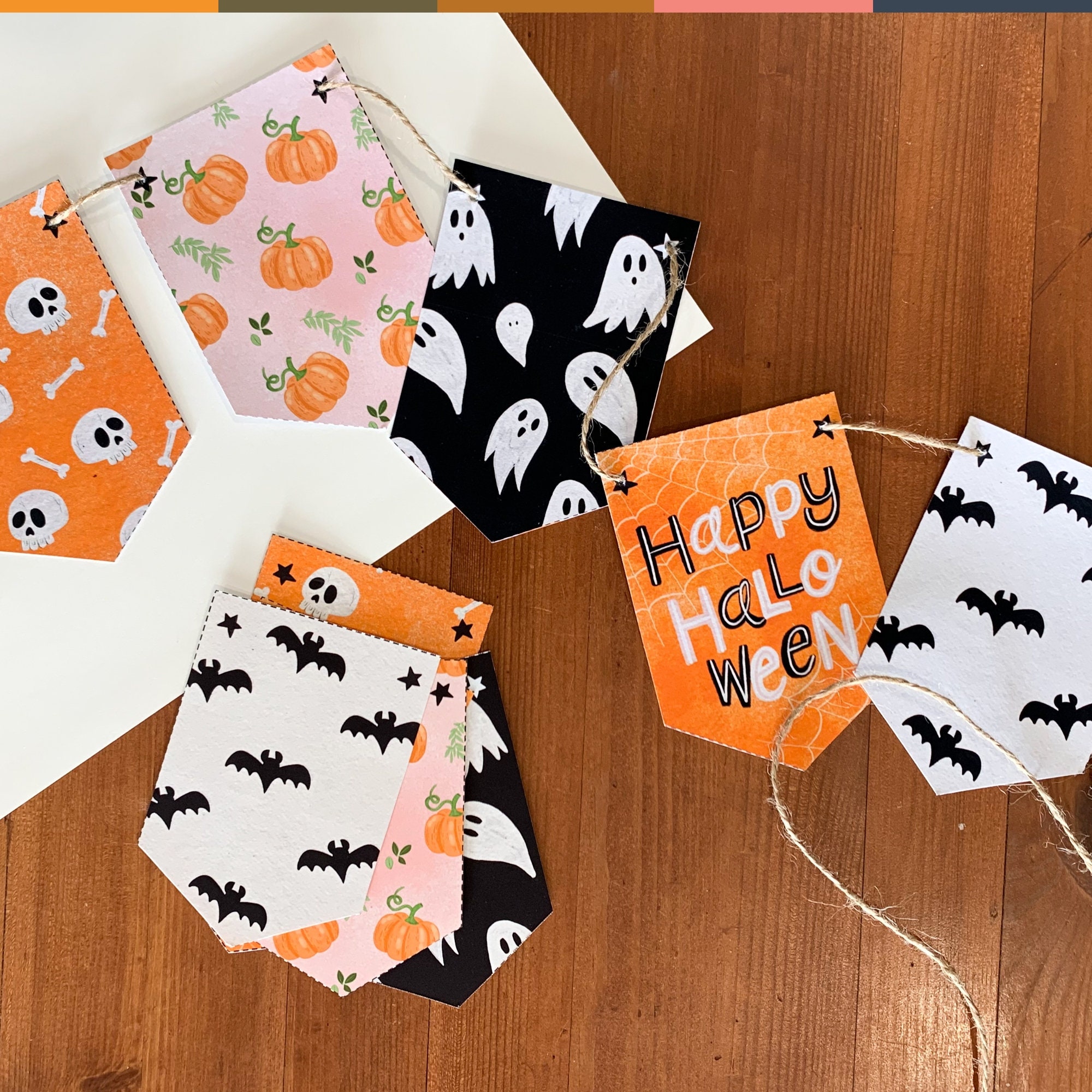 DIGITAL DOWNLOAD Halloween Bunting & Activity Sheet Find Seek Happy ...