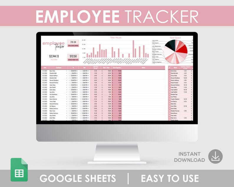 Employee Tracker Google Sheet Template (digital Download) - Etsy