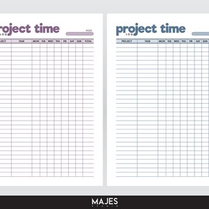 Project Time Log, Timesheet Template, Hours Worked, Time Tracking ...