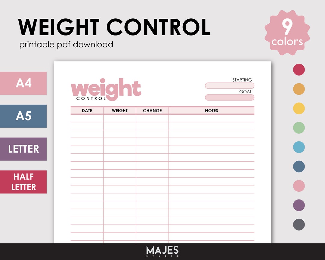 Weight Loss Tracker, Weight Log, Body Weight Tracker, Weight Loss ...