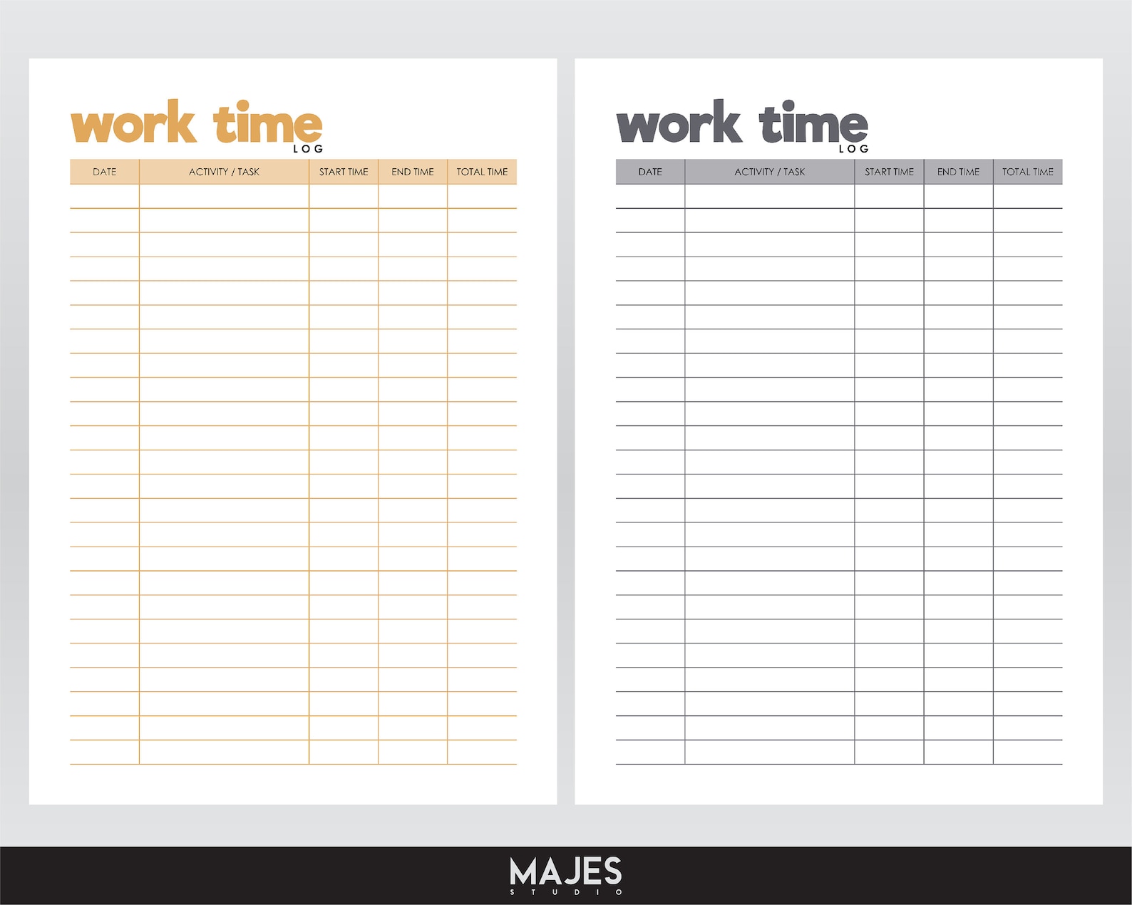 Work Time Tracker Printable Time Log Printable Work Log - Etsy Canada