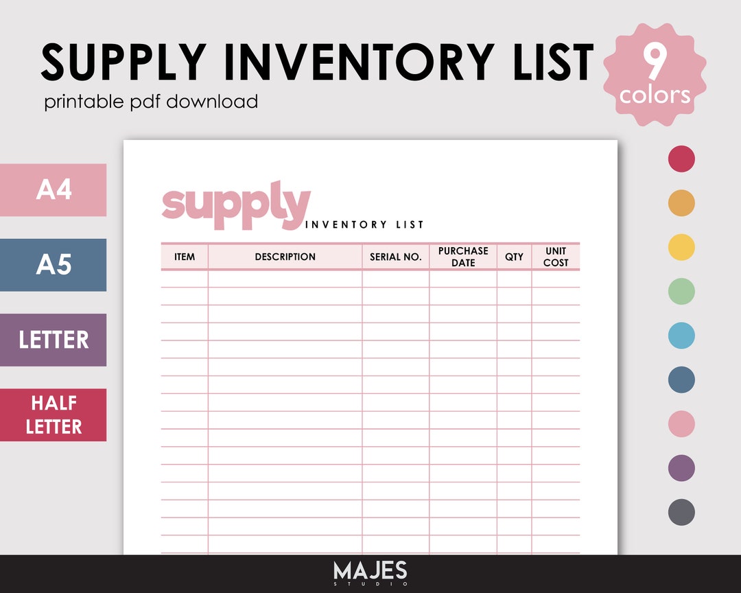 Supply Tracking, Supply Order Form, Inventory Management, Digital ...