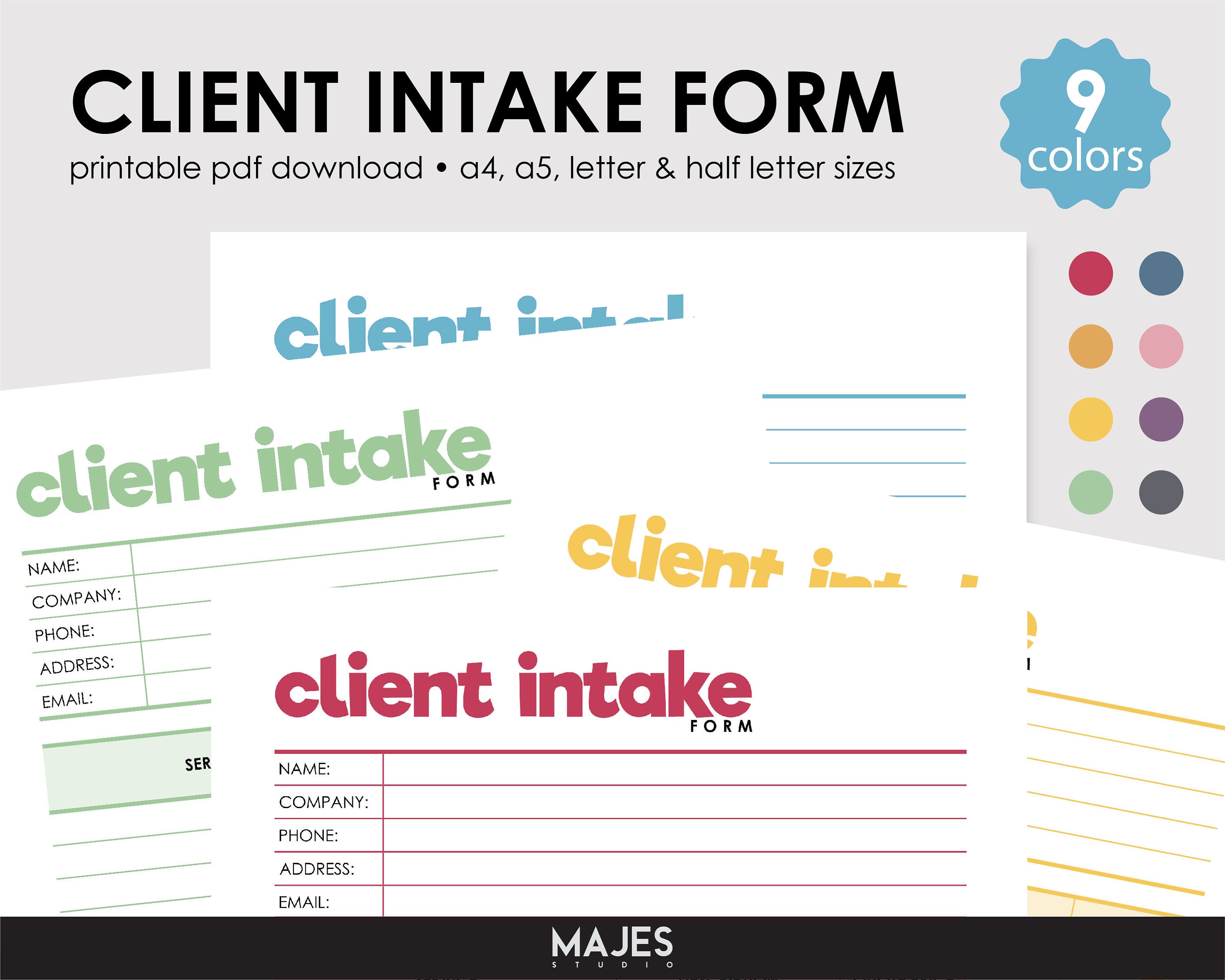 Client Intake Form, Tracker Planner Inserts (digital Prints) - Etsy