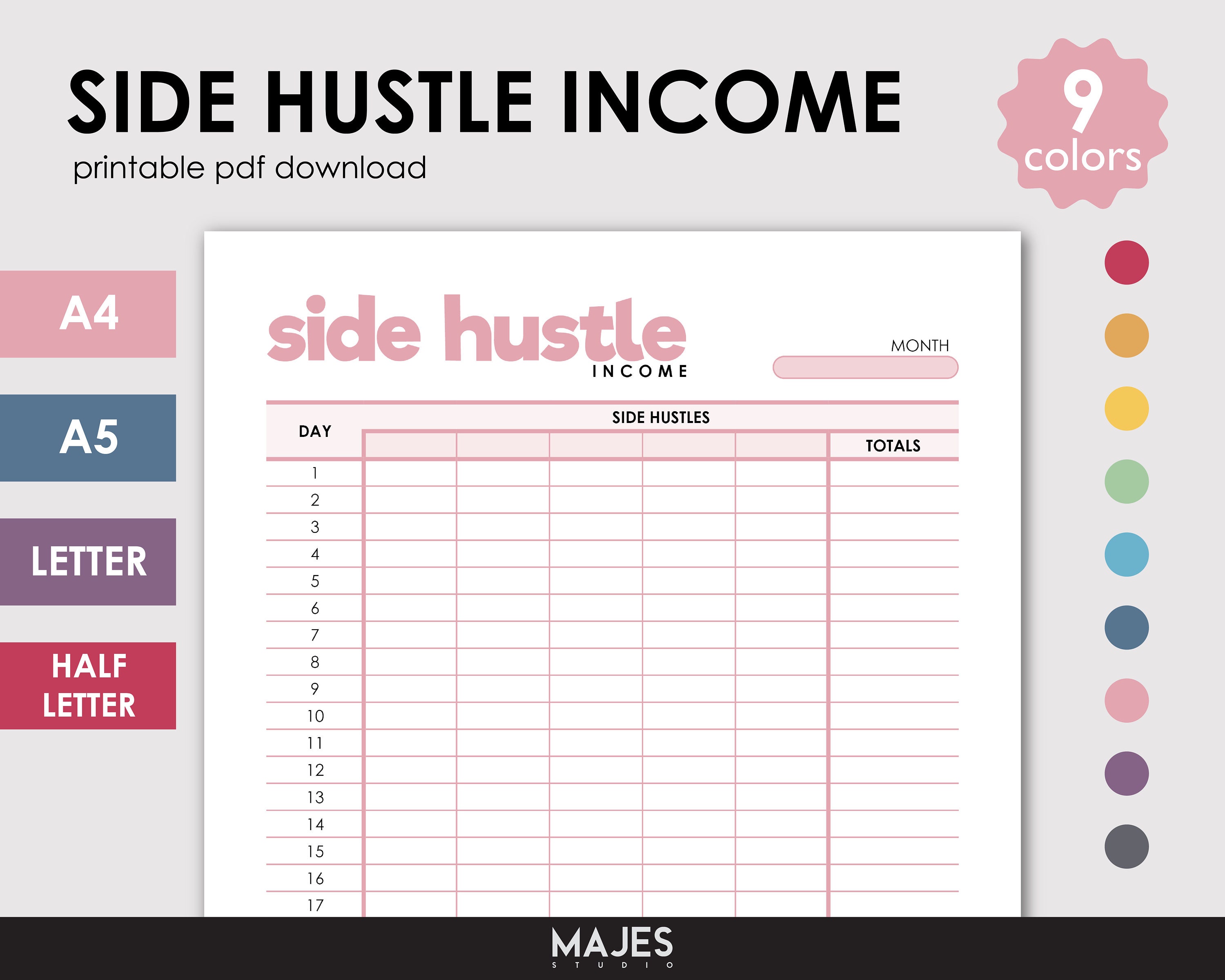 Side Hustle Tracker Printable Journal Printable Planner - Etsy