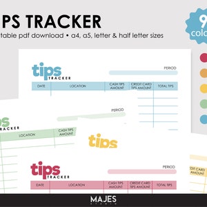 Tips Tracker, Gratuity Log, Waitress Server, Tax Forms, Claiming Your ...