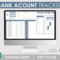 Bank Accounts Tracker Printable Template, Bank Account List, Bank ...