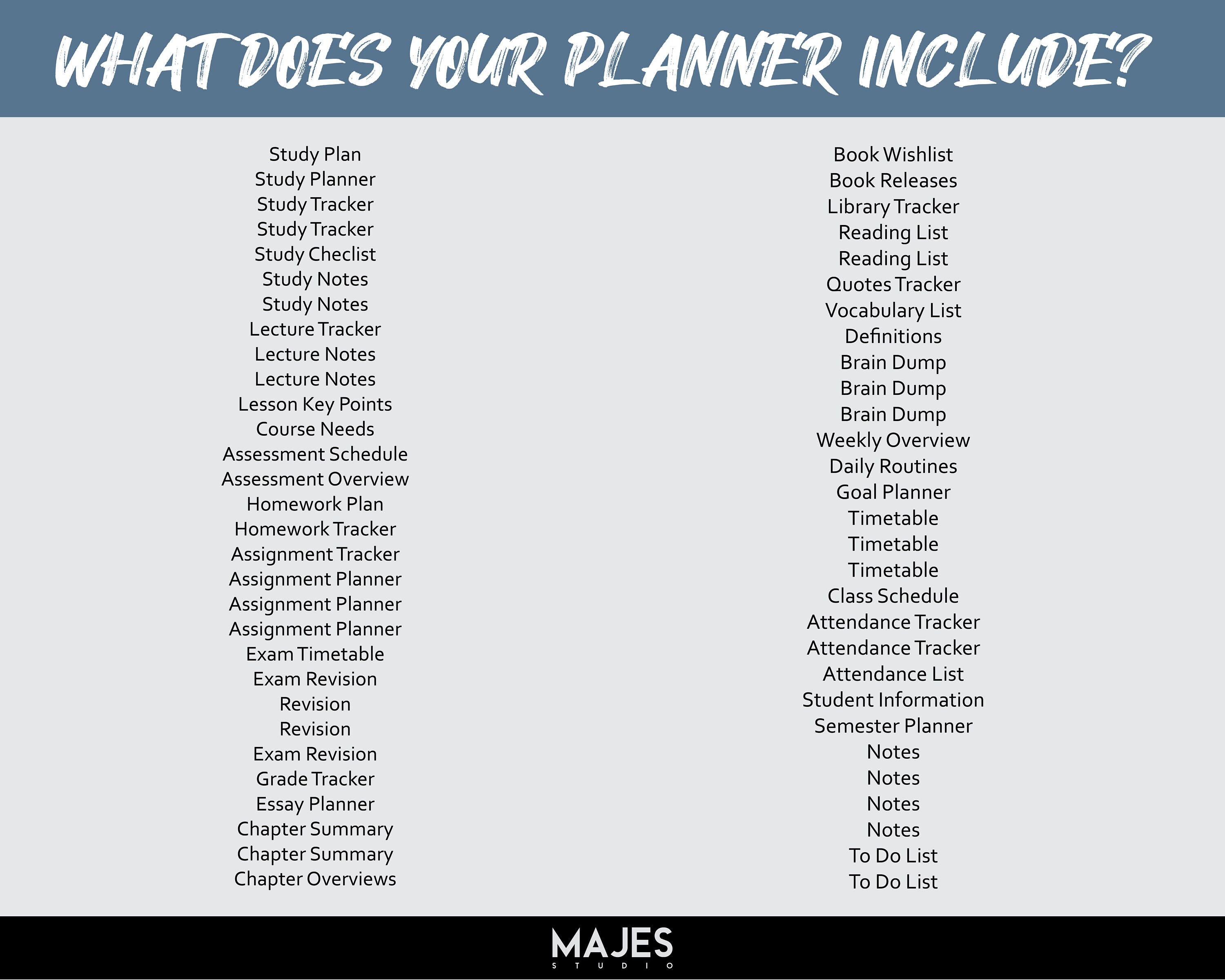 Study Planner Pdf Printable Planner Academic Organizer - Etsy