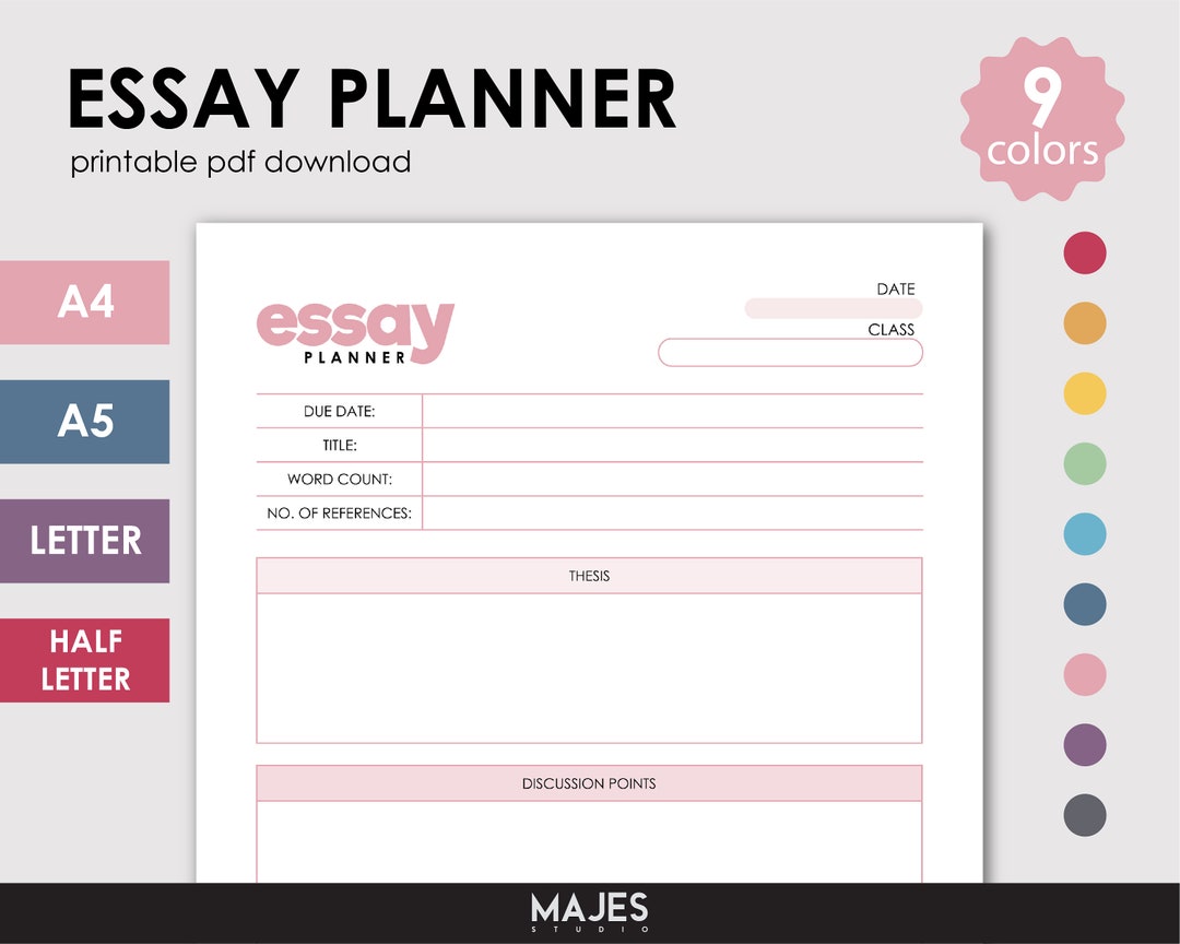 Essay Planner Printable, Student Writing Template (digital Download) - Etsy