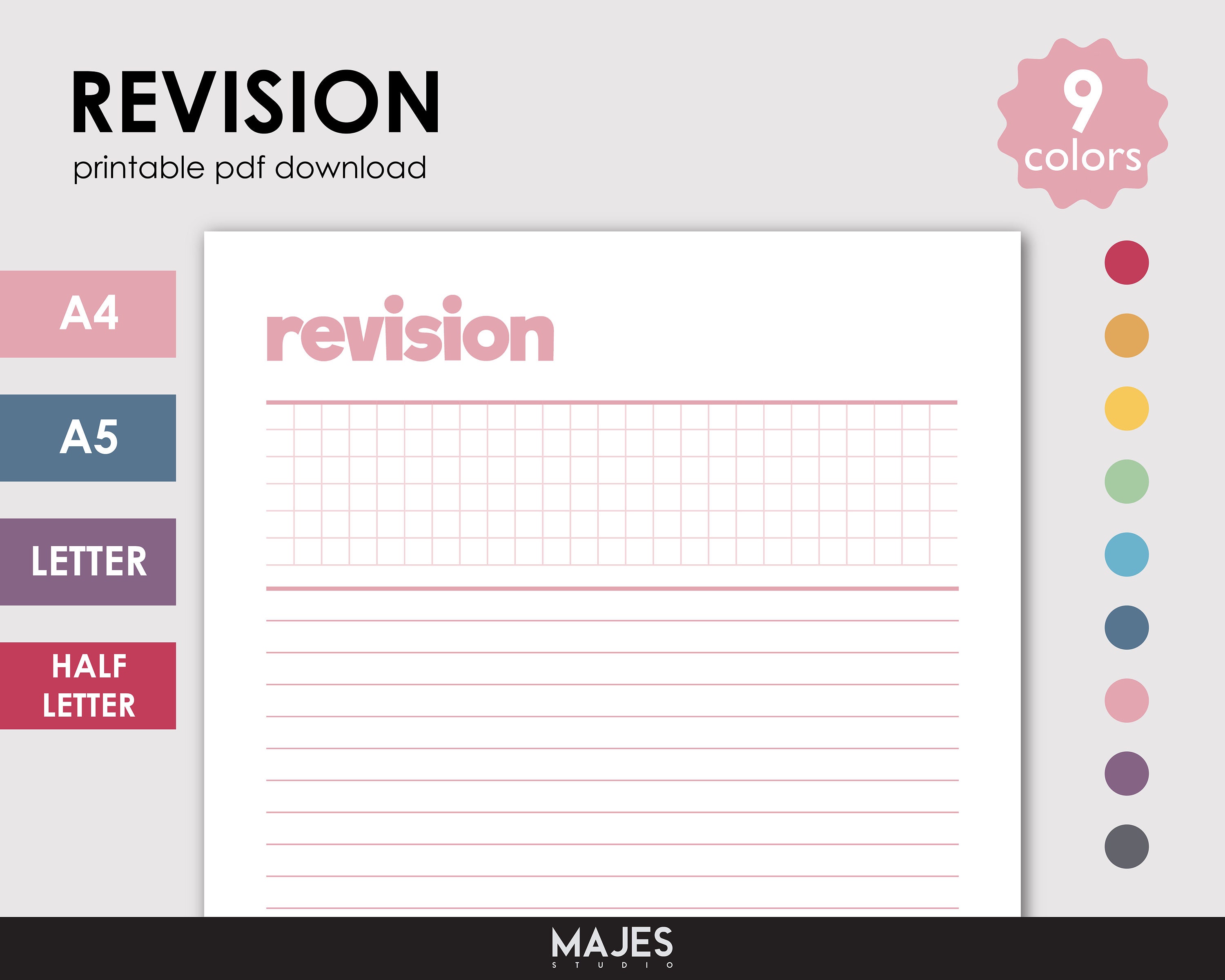 Revision Plan, Revision Sheet, Study Session Plan, Exam Study Template ...
