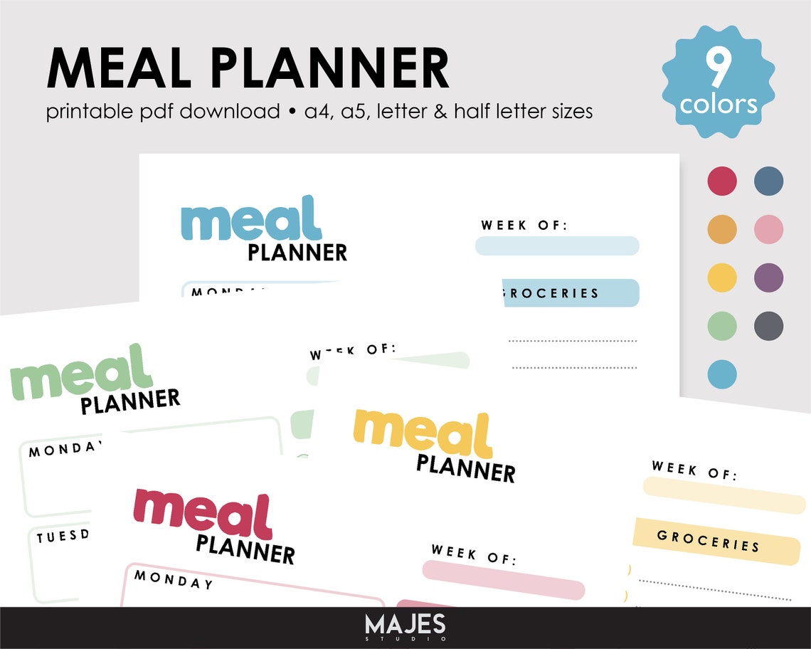 Meal Planner Shopping List Grocery List Meal Plan Menu - Etsy