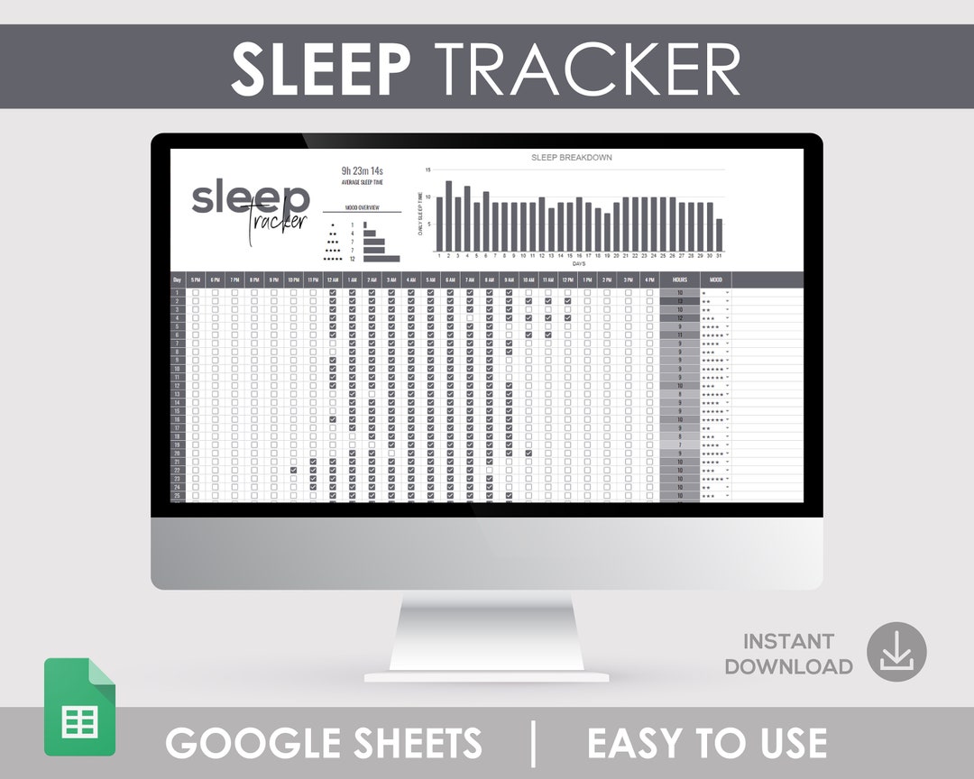 Sleep Analysis Sheet: Bedtime Google Log | Sleep Cycle Tracker | Night ...