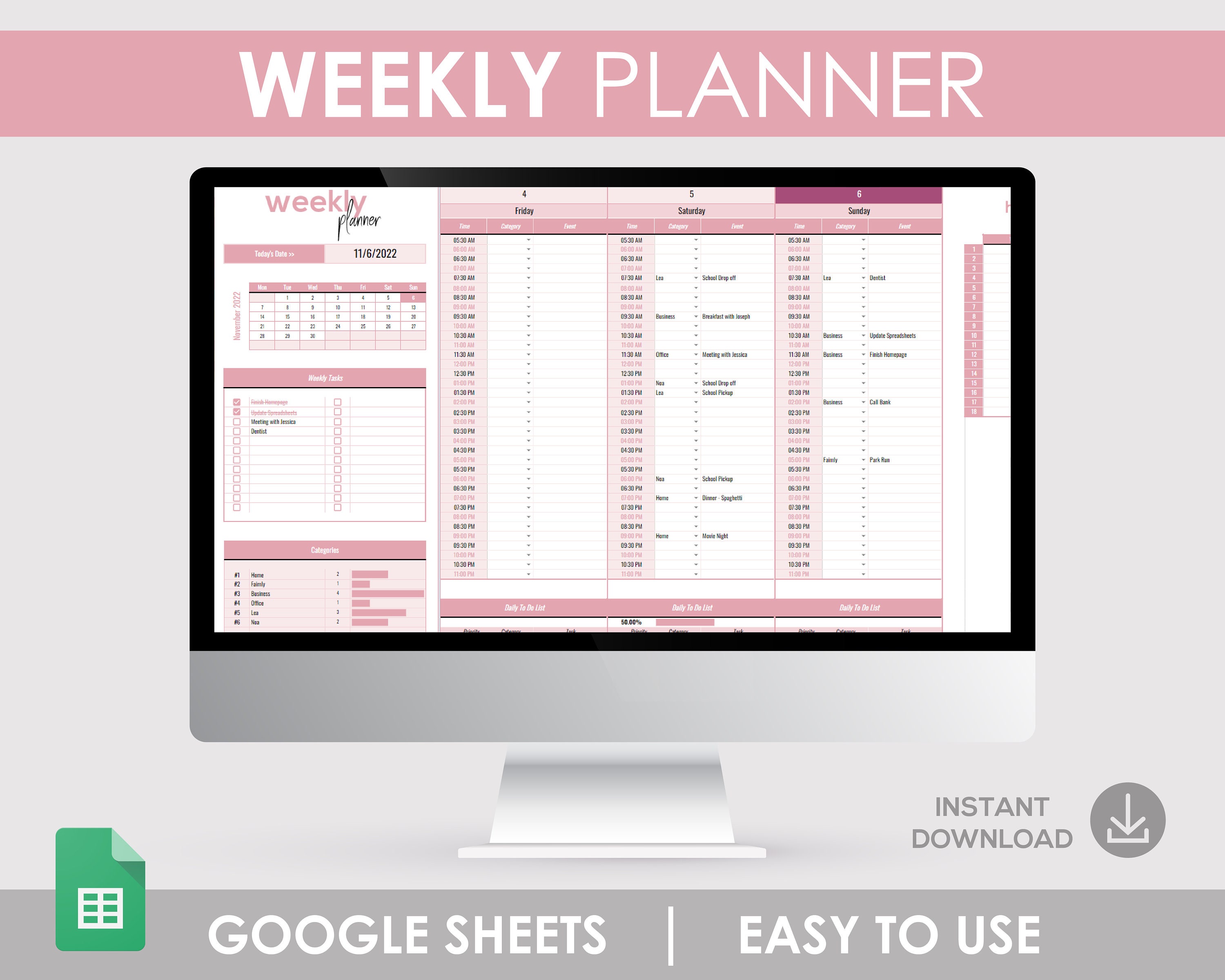 To Do List, to Do Tracker, Task Tracker, Daily Work Planner, to Do ...