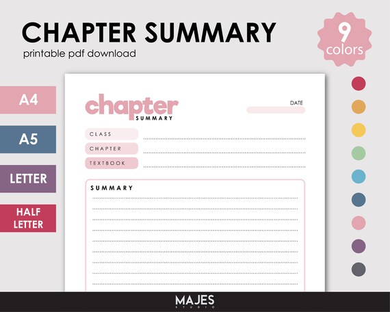 Chapter Summary Notes Sheet Exam Revision Textbook Summary - Etsy