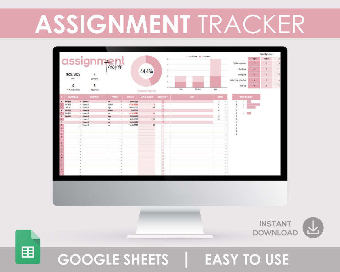 Assignment Tracker, Assignment Planner, Homework Planner, Homework ...