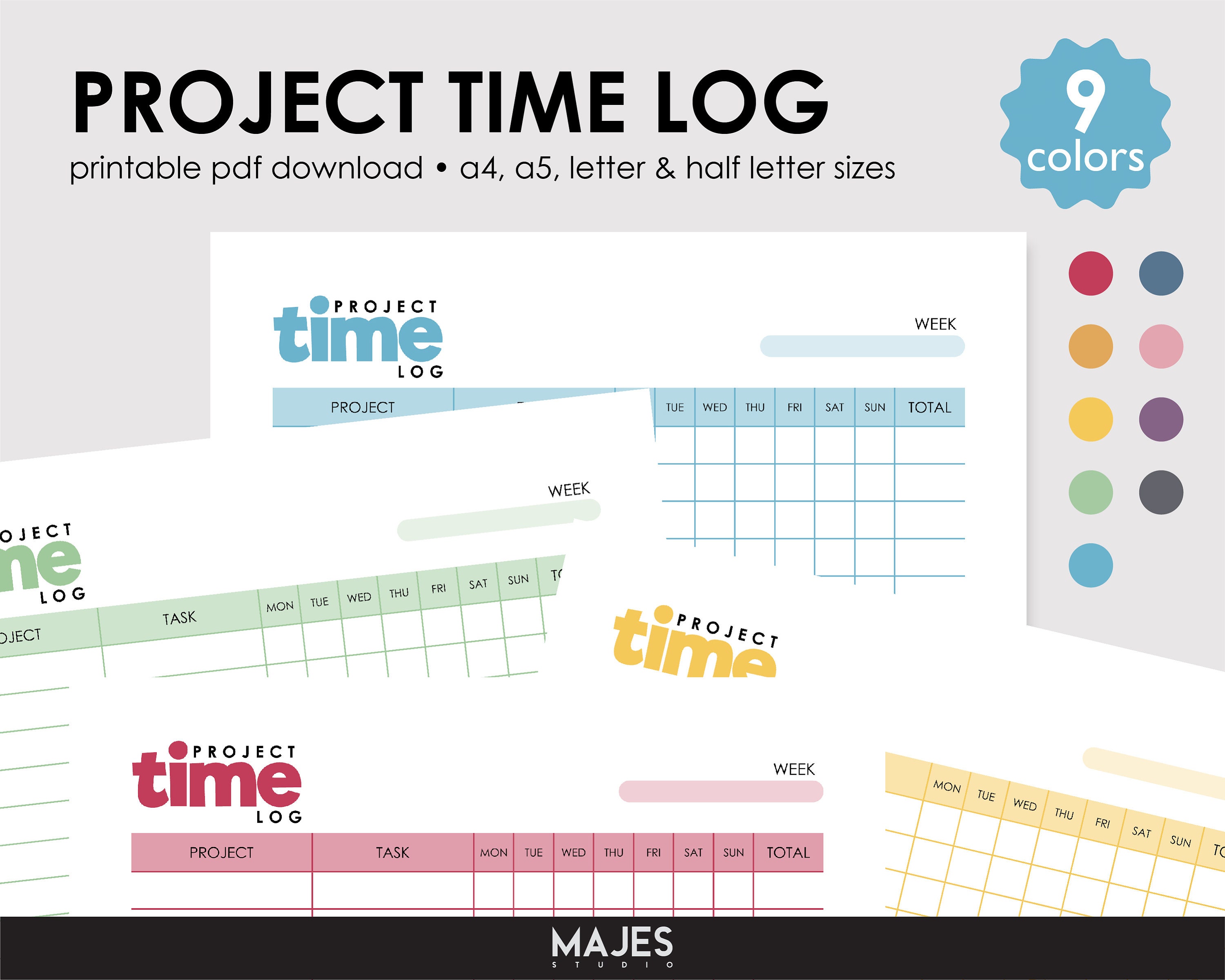 Project Time, Task Time Log, Working Hours Log, Log Clock, Time Log ...