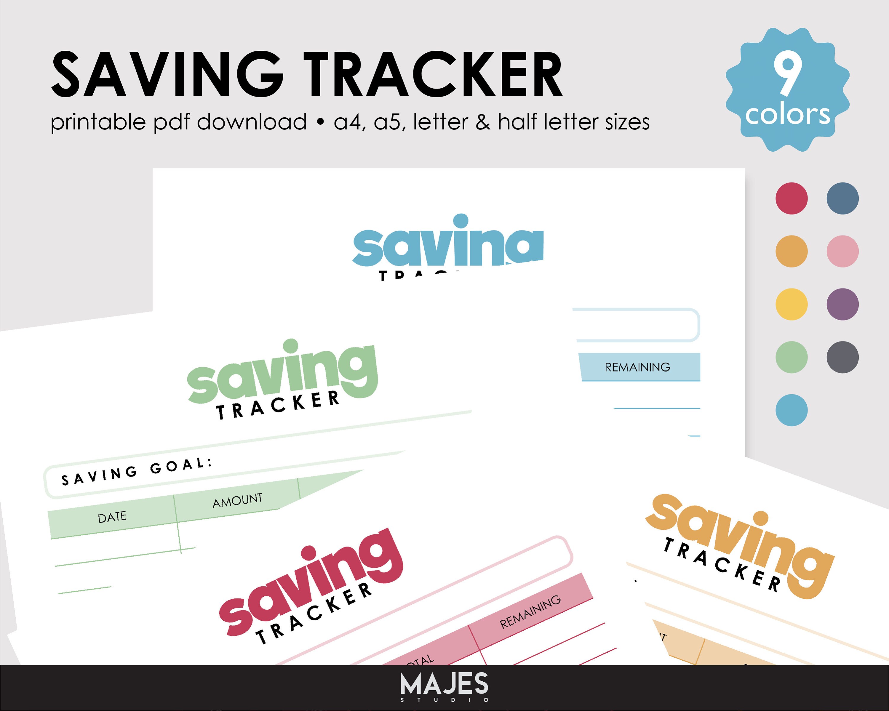 Savings Log Saving Goal Tracker Finance Printable Savings - Etsy