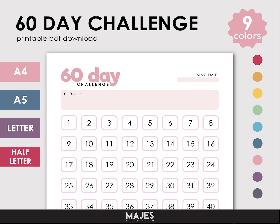60 Day Challenge, Routine Tracker, Fitness Workout Diet, Weight Loss ...