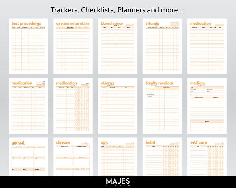 Medical Organizer, Binder Printable, Medical Planner, Medical Records ...