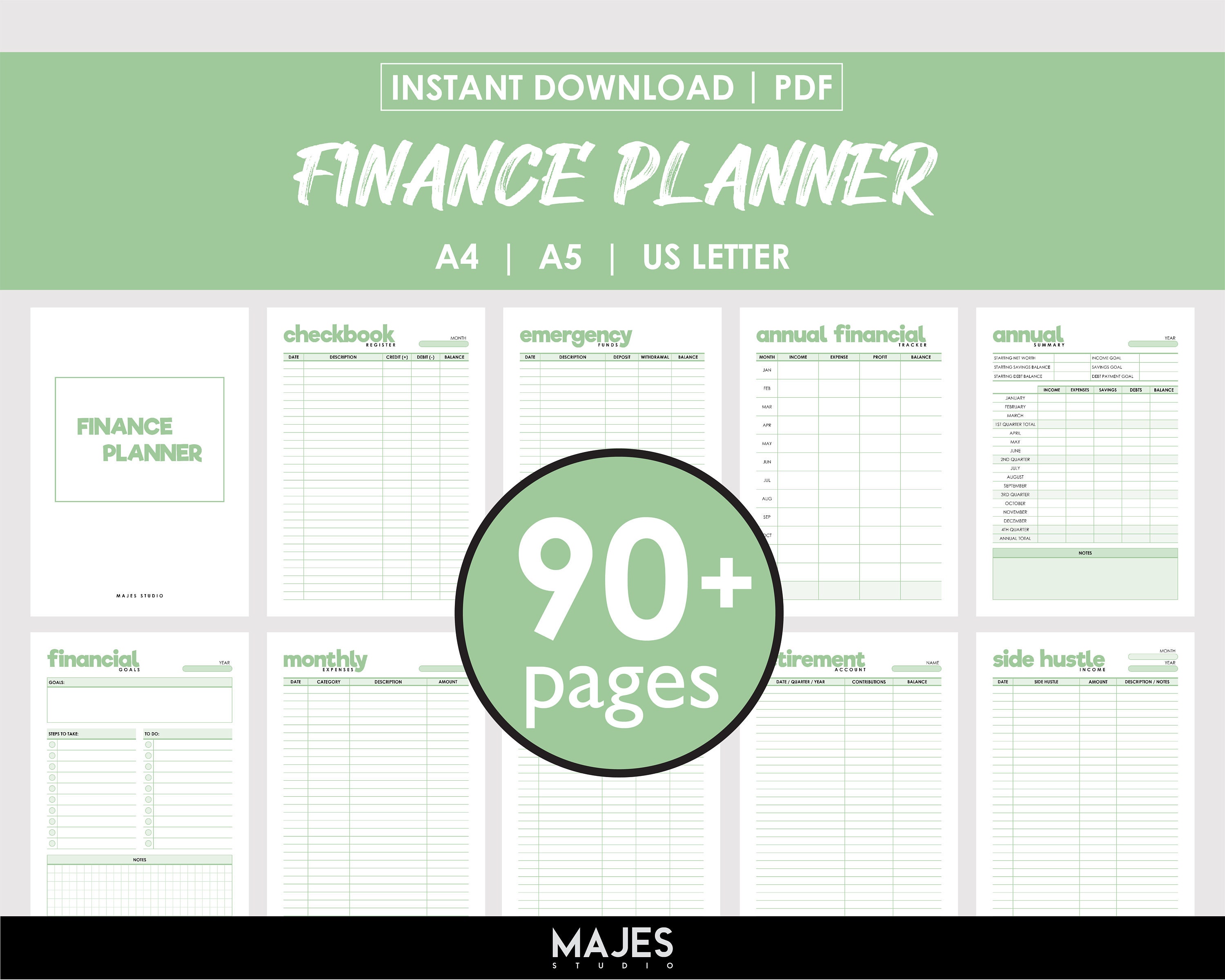 Budget Planner Money Tracker Financial Log Expense - Etsy