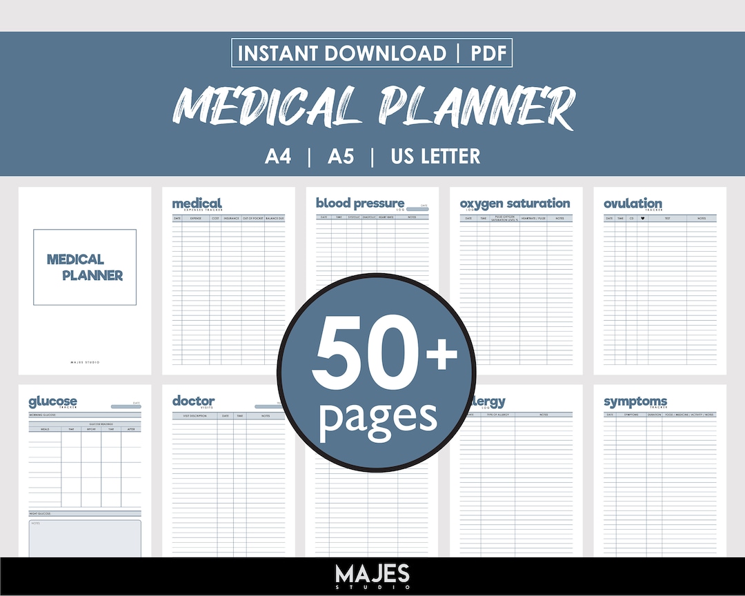 Health Organizer, Medical Tracker, Doctor Planner, Healthcare Log ...