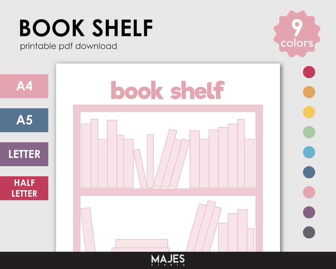Book Shelf Printable, Book Challenge, Books to Read, Reading Log ...