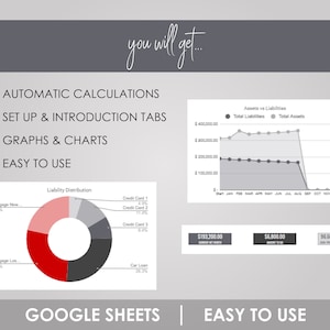 Net Worth Tracker, Net Worth Dashboard, Google Spreadsheet, Google ...