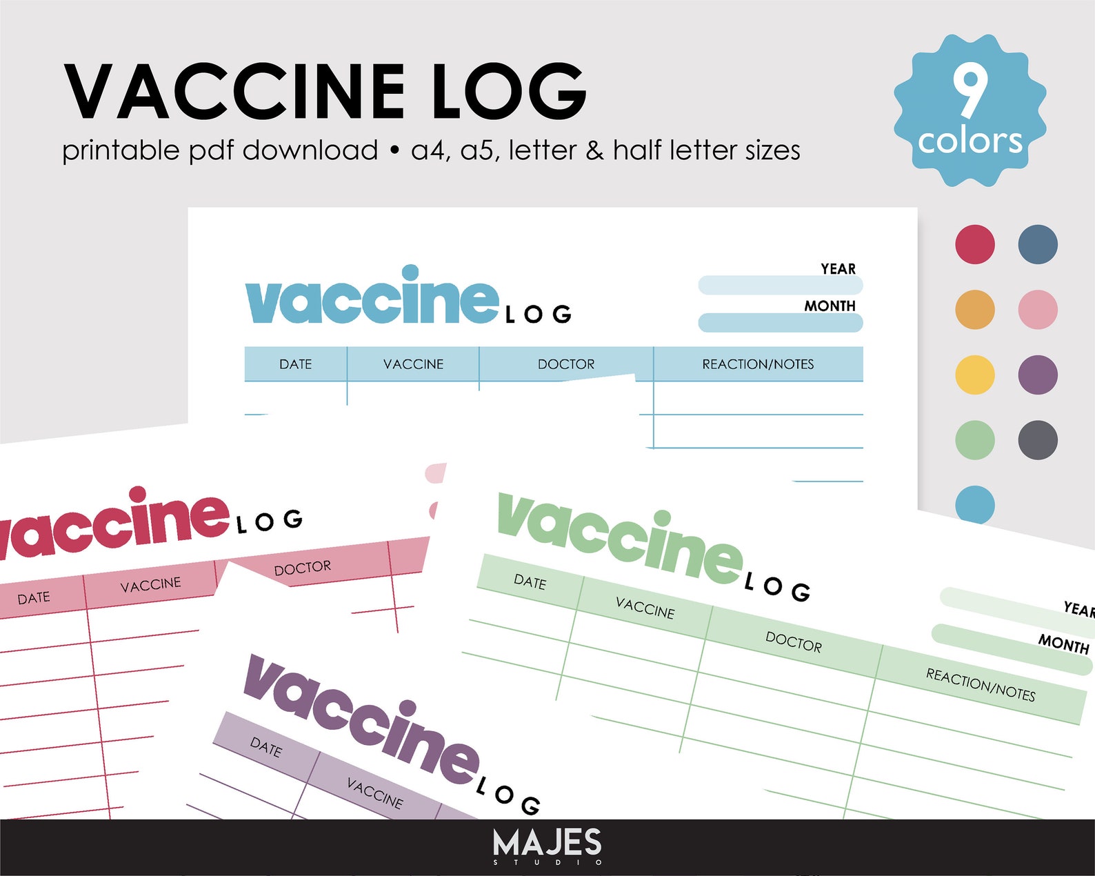 Vaccine Log Tracker Vaccine Record Binder Pages Vet Vaccine - Etsy