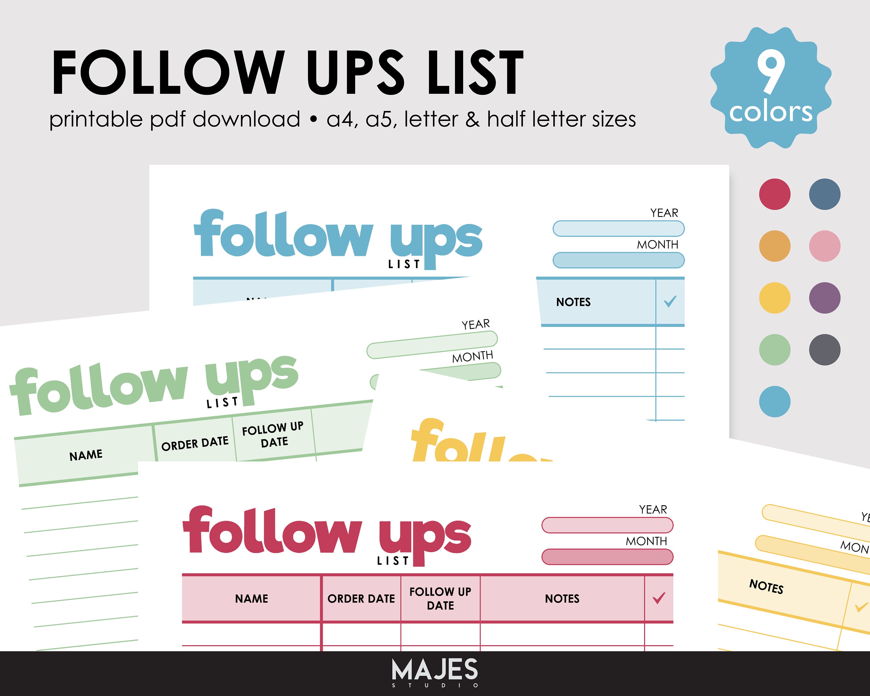 Business Follow Ups Follow Ups Sheet Follow Ups Template - Etsy