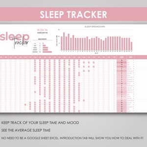 Sleep Tracker, Google Sheets, Digital Download, Digital Tracker, Habit ...