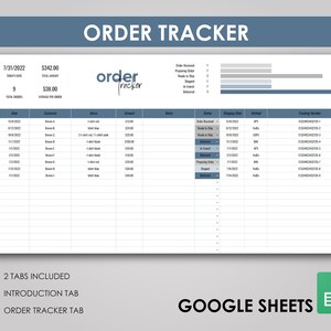 Order Tracker Google Sheet: Sales Tracking Tool, Business Organizer ...