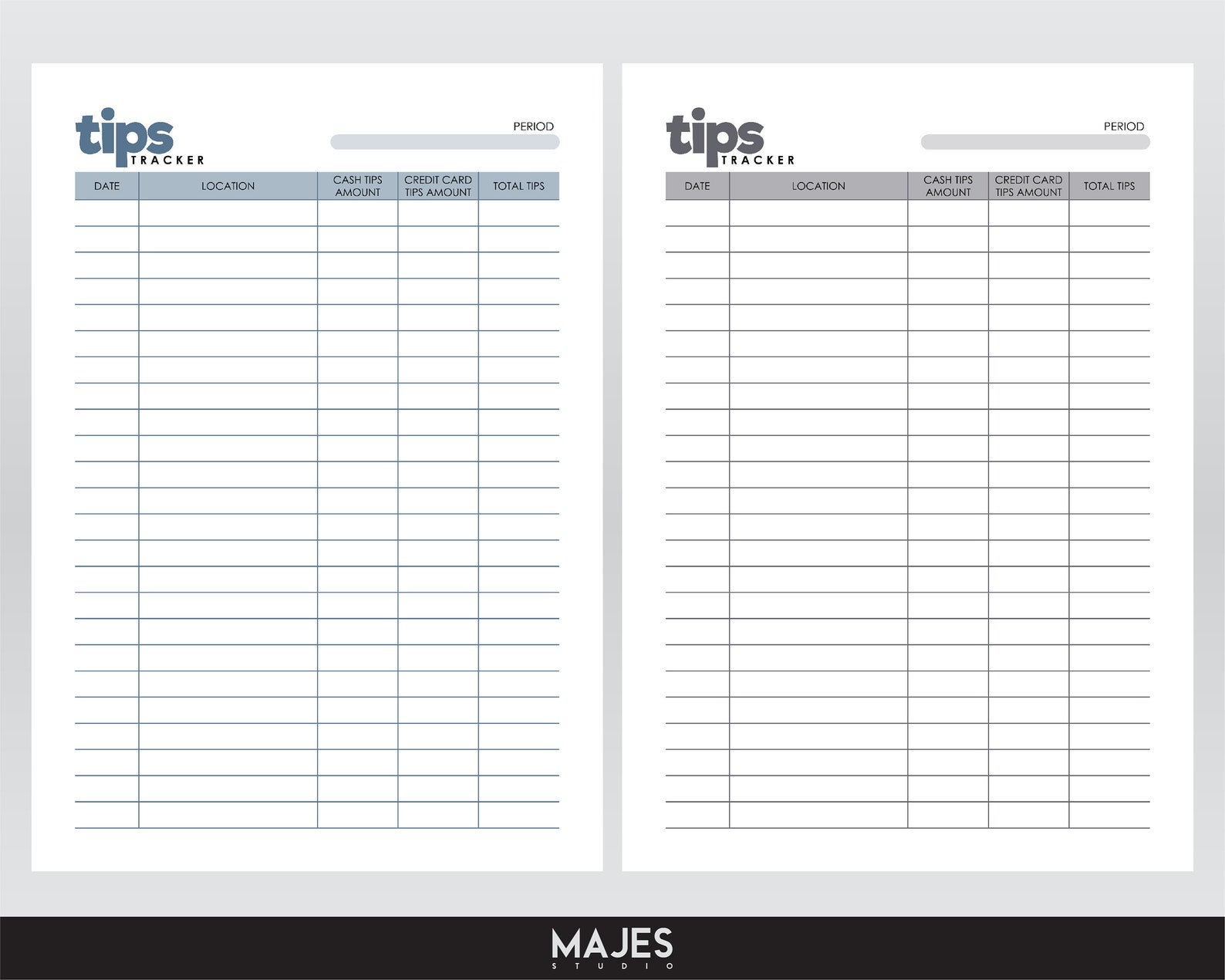 Tips Tracker Gratuity Log Waitress Server Tax Forms - Etsy UK