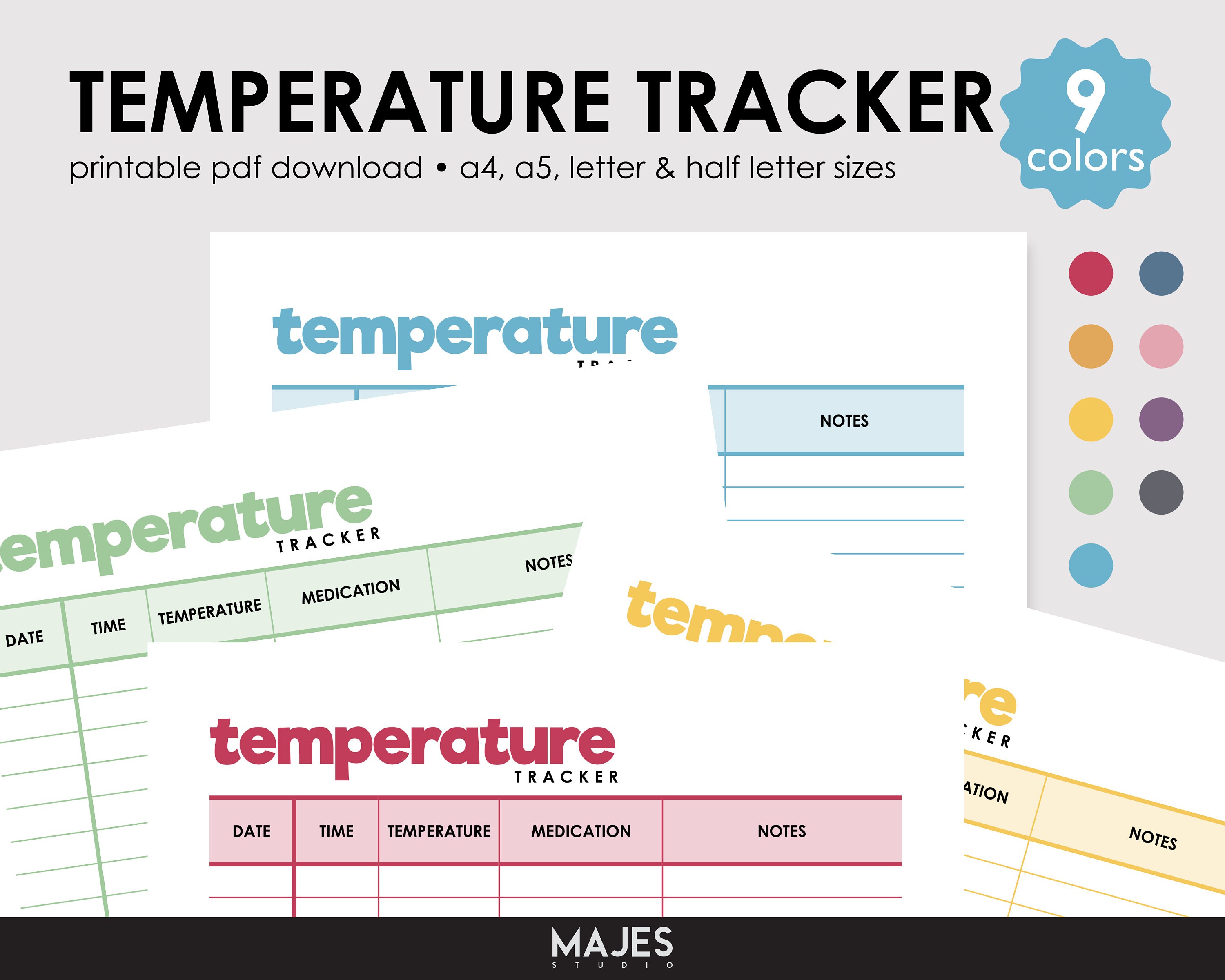 Temperature Log Printable Form Health Planner Patient - Etsy UK