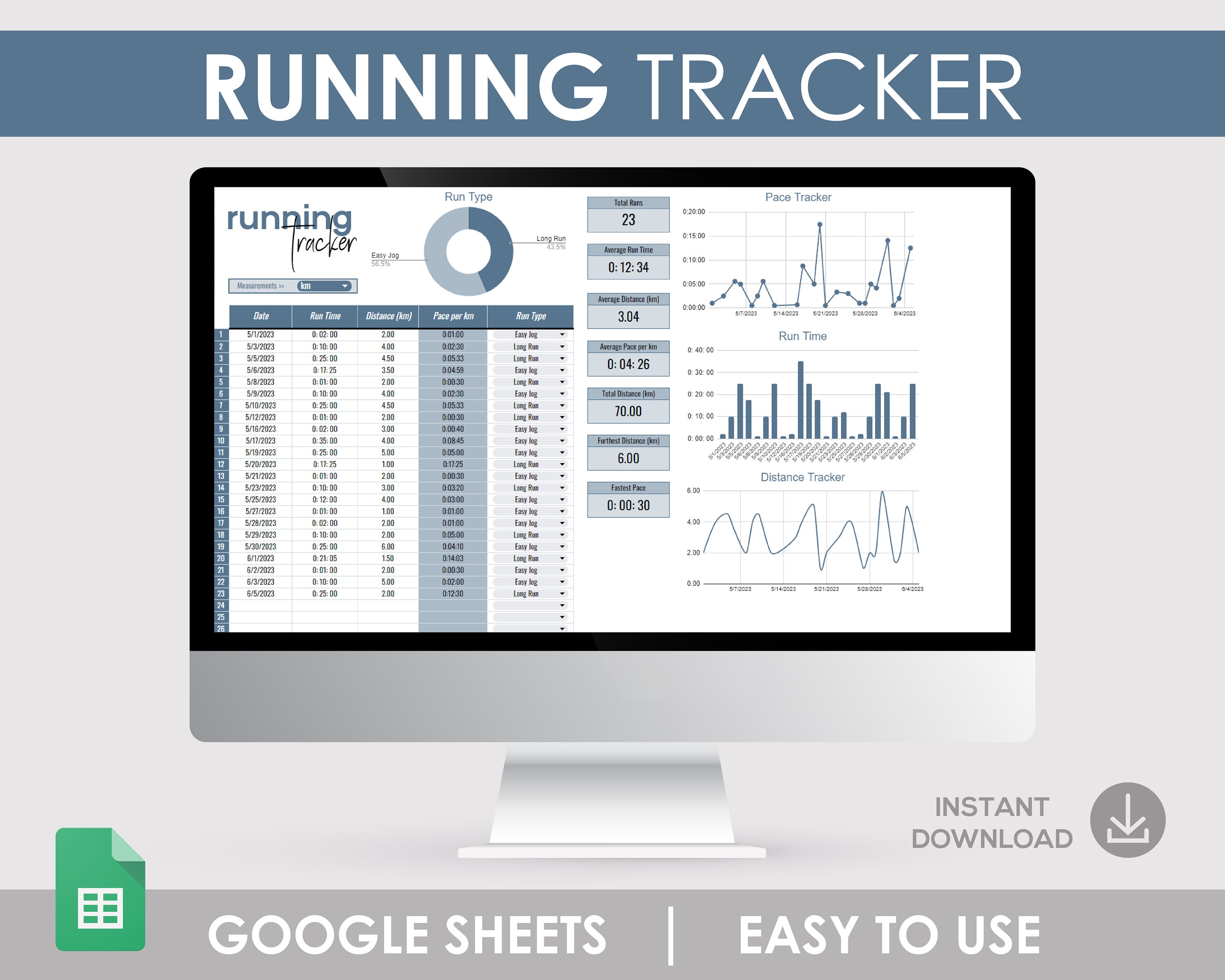 Running Logbook, Running Calculator, Running Calendar, Running Tracker ...