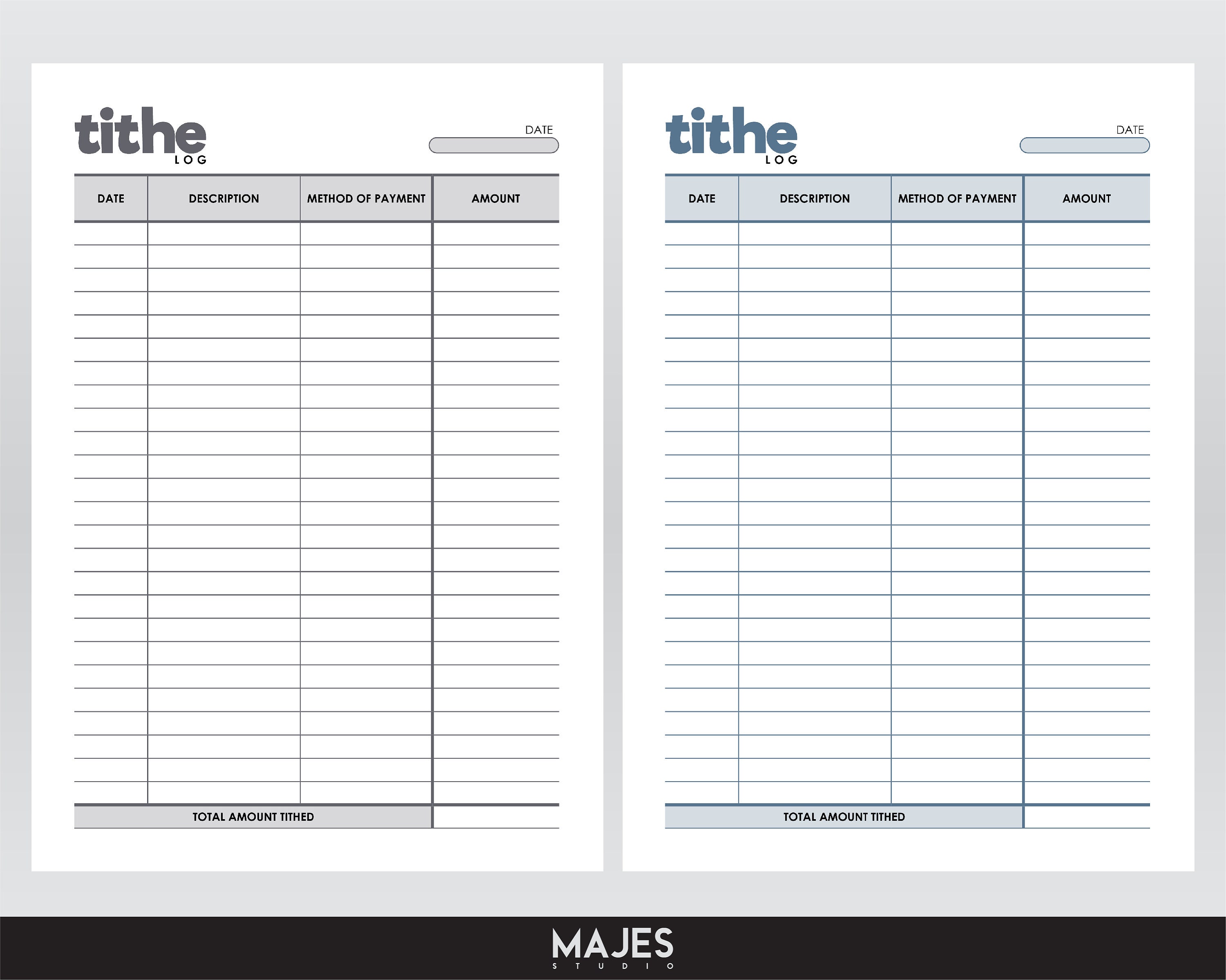 Tithe Log Tracker Calculations Printable Tithe Printable - Etsy