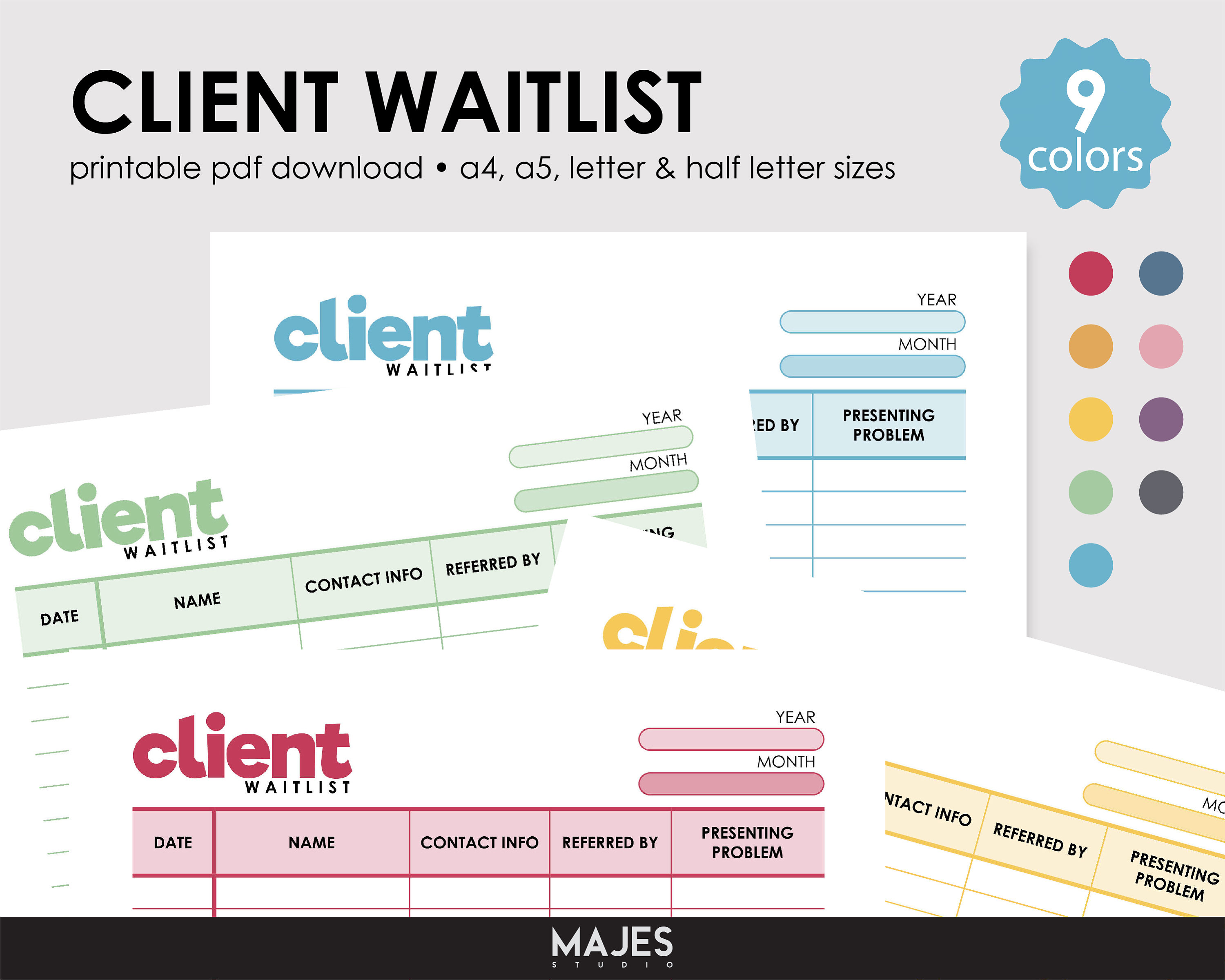 Client Waitlist Goodnotes Form Therapist Practice - Etsy