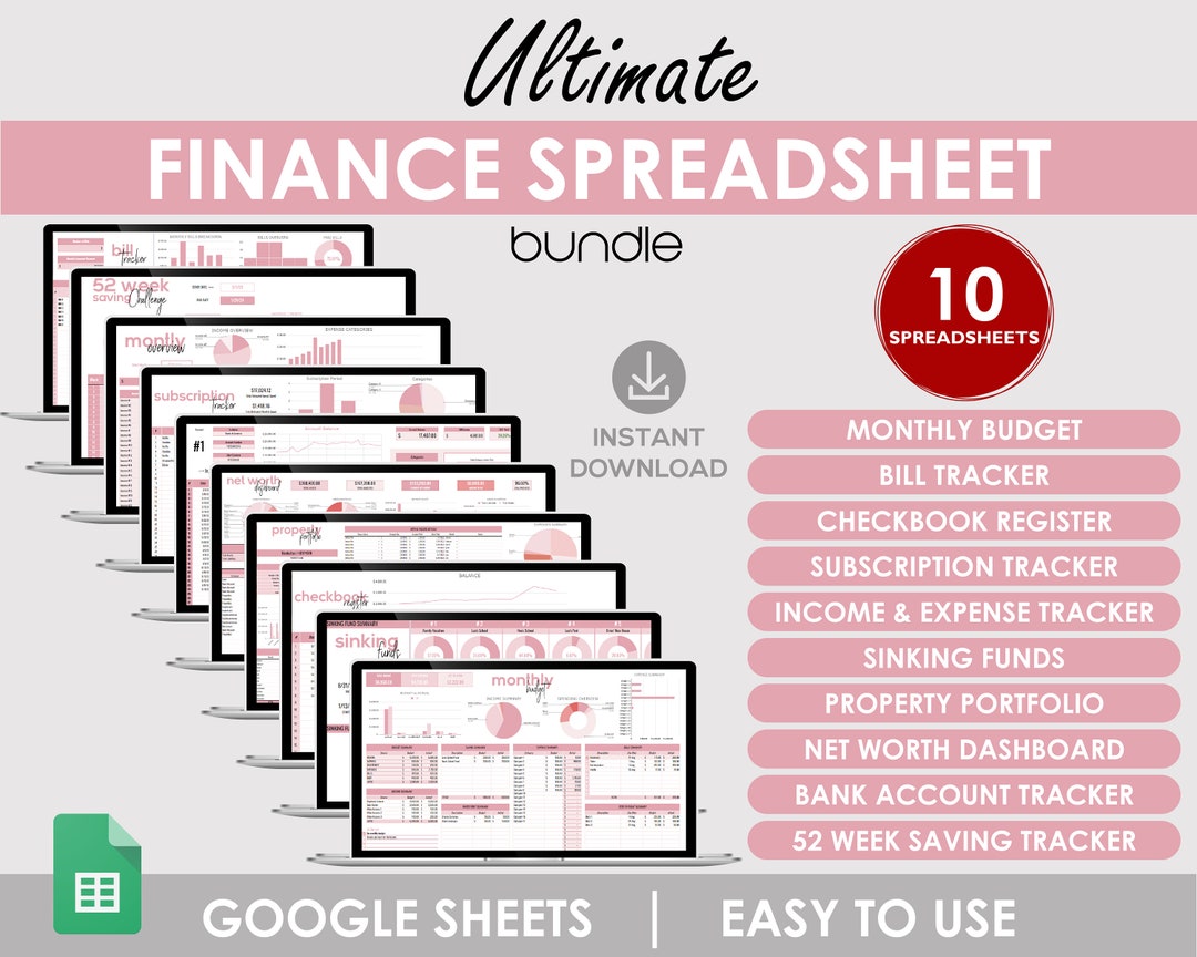 Google Sheets Finance Spreadsheet | Budget, Expense & Savings Tracker ...